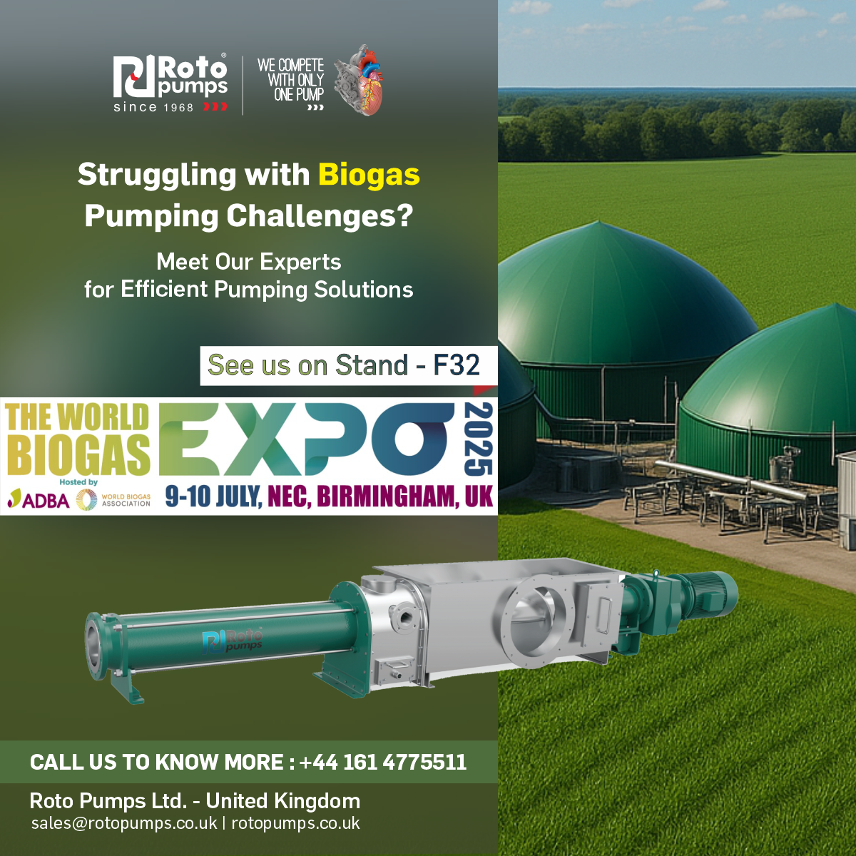 Roto Pumps Biogas World Expo - Industrial Pumps Manufacturers ...